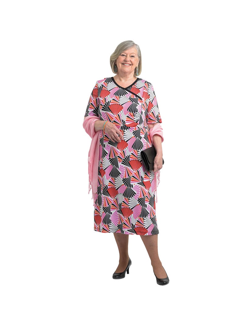Short Sleeve Open Back Cross Over Dress | Ashley's Adaptive Apparel